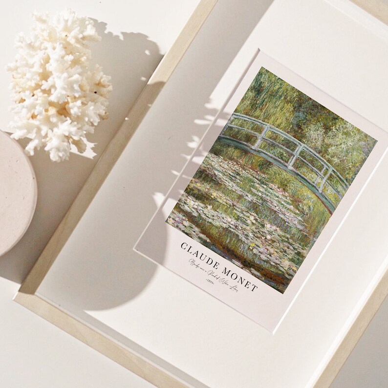 Claude Monet Bridge Over a Pond of Water Lilies Vintage Poster Art ...