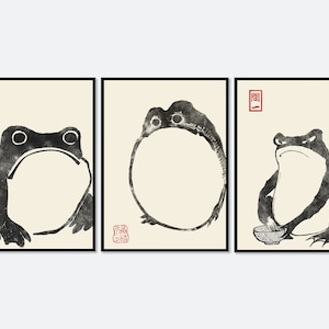 Japanese Frog Matsumoto Hoji Toad Set of 3 Woodblock Art Print ...