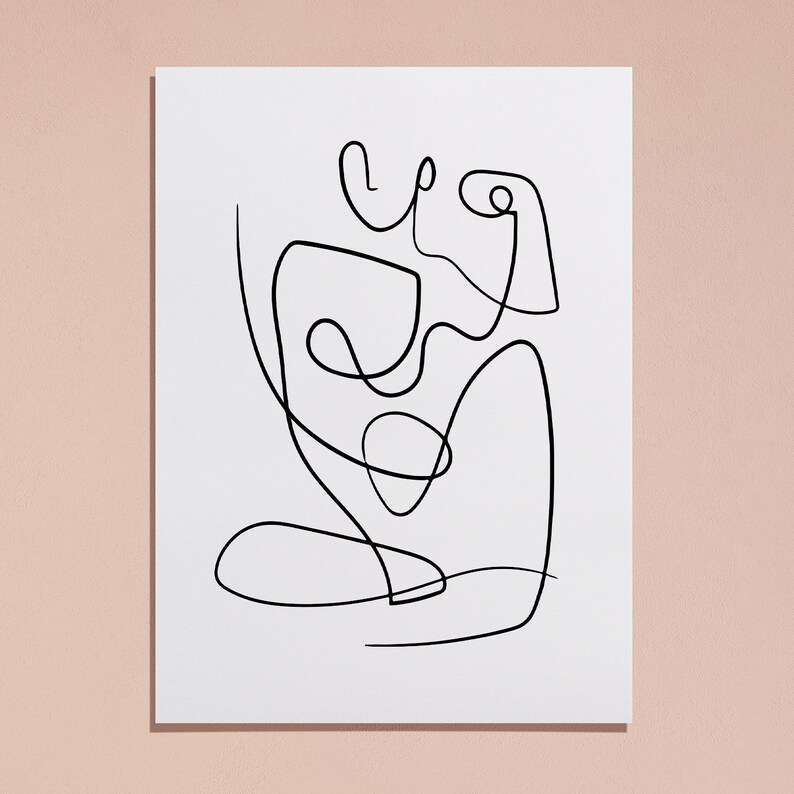 One Line Body Figure Art Print Single Line Figure Drawing - Etsy