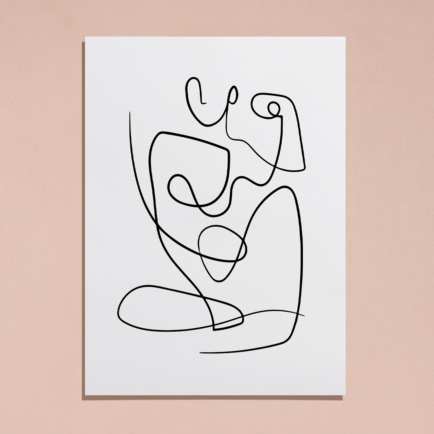 One Line Body Figure Art Print Single Line Figure Drawing - Etsy