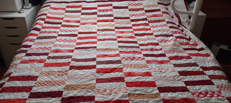Red Brick Queen Size Hand Made Quilt - Etsy