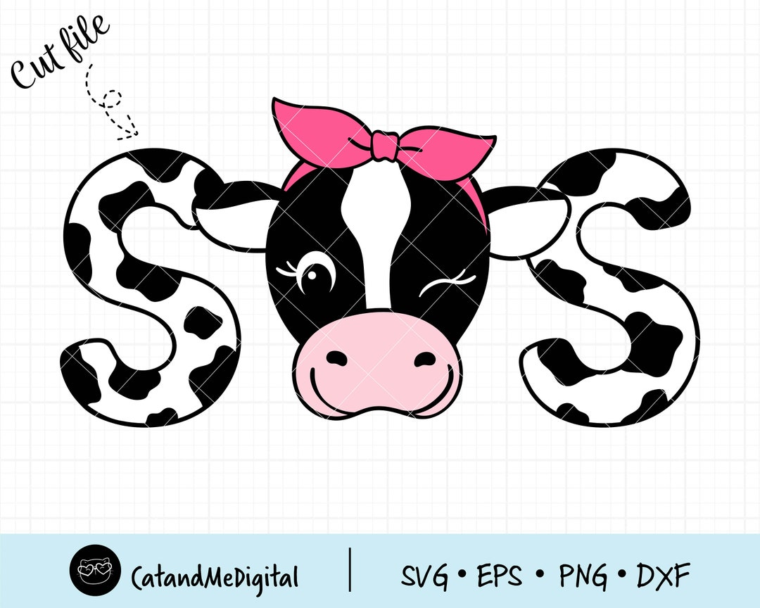 Koe svg Koe zus Svg Koe met bandana svg Koe zus svg Koe clipart Cowgirl ...