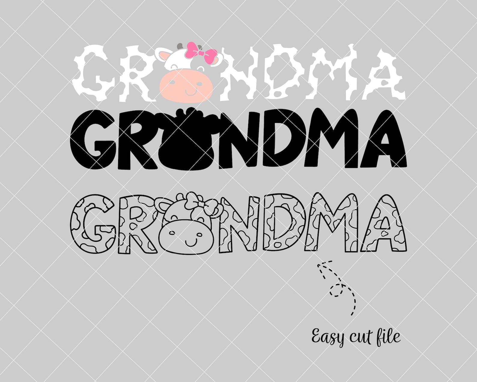 Cow Grandma Svg Cow Girl Svg Cow Print Svg Farm Animal Clipart - Etsy