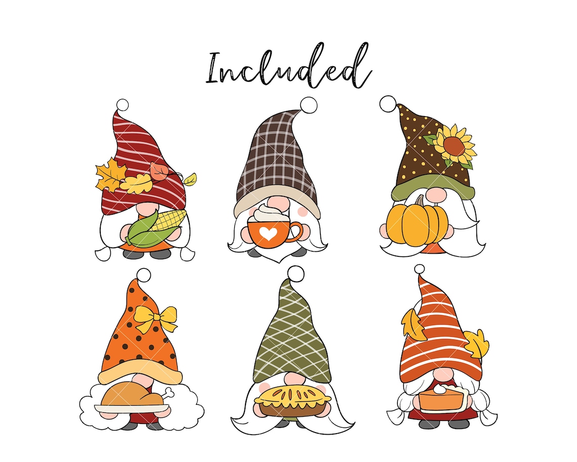 Thanksgiving Gnomes Clipart Autumn Clipart Fall Clipart Nordic | Etsy