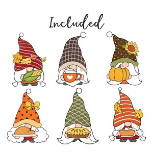 Thanksgiving Gnomes Clipart Autumn Clipart Fall Clipart Nordic Gnome ...
