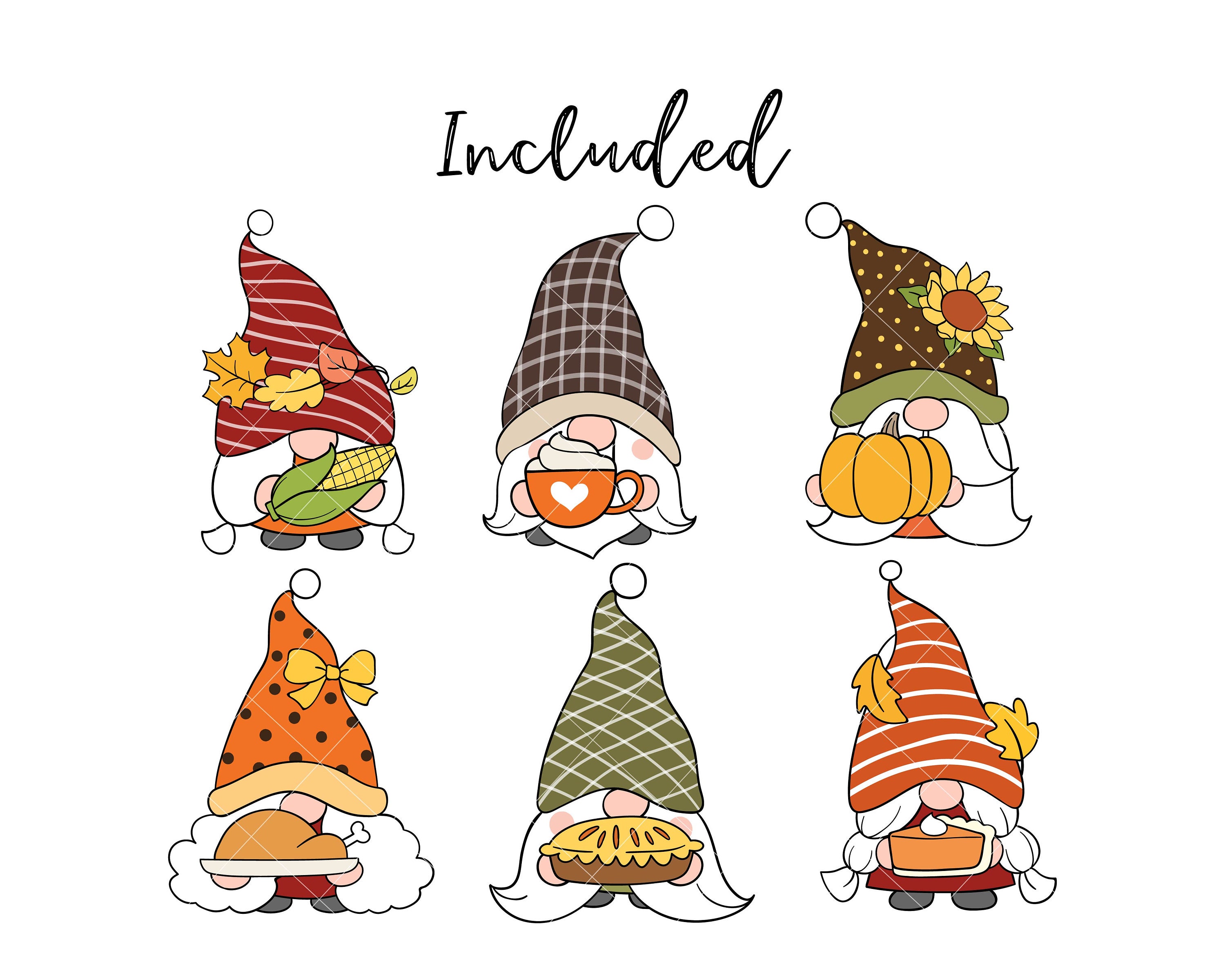 Thanksgiving Gnomes Clipart Autumn Clipart Fall Clipart Nordic Gnome ...