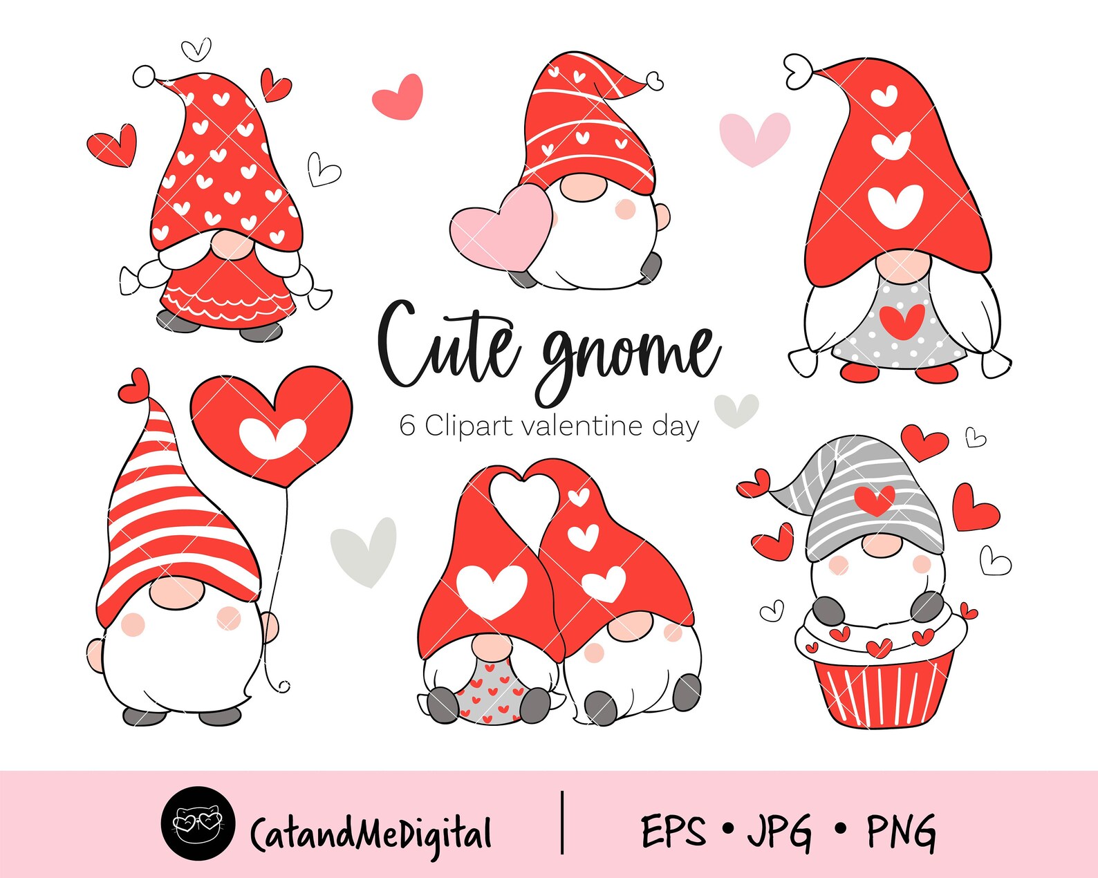 Valentine Gnome Clipart Valentine Clipart Gnome Clipart Gnome - Etsy