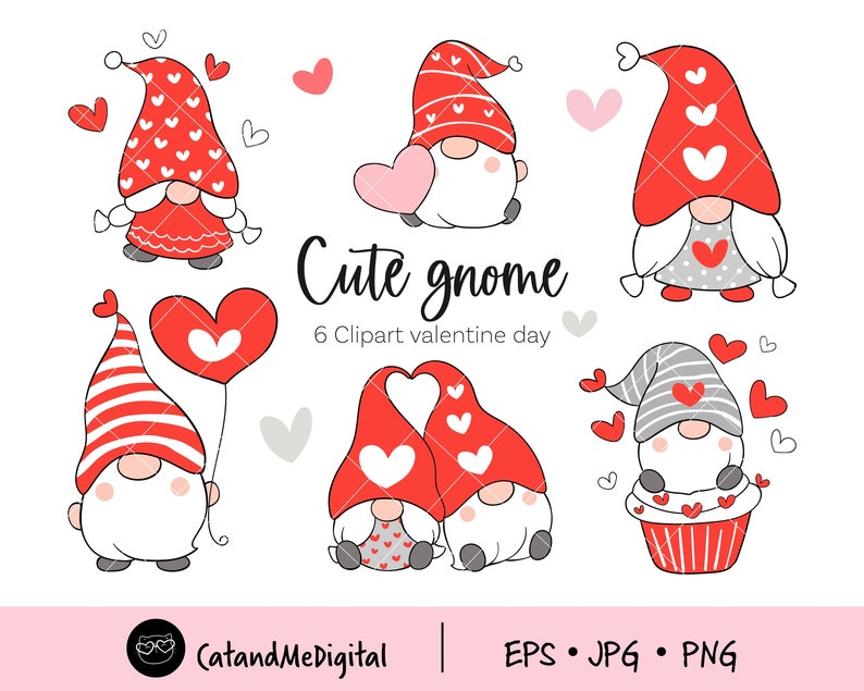 Valentine Gnome Clipart Valentine Clipart Gnome Clipart Gnome - Etsy