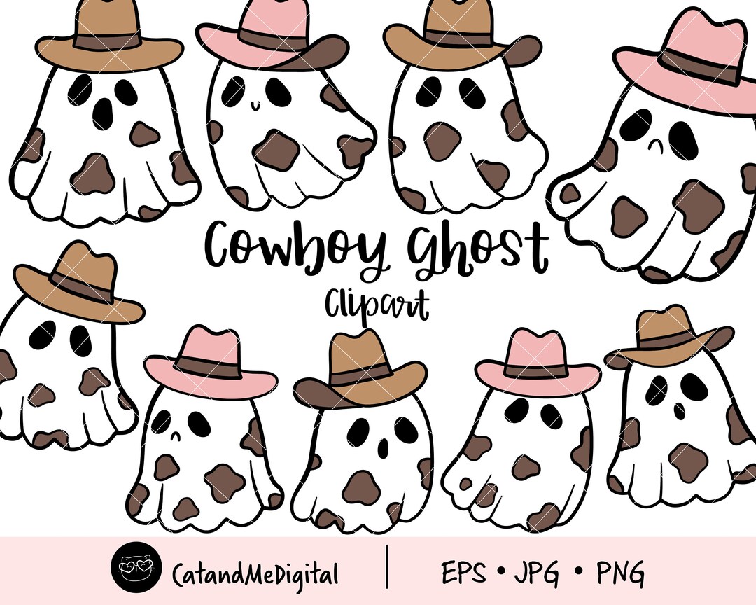 Cowboy Ghost Clipart Western Ghost Png Cowgirl Cowboy Clipart Halloween ...