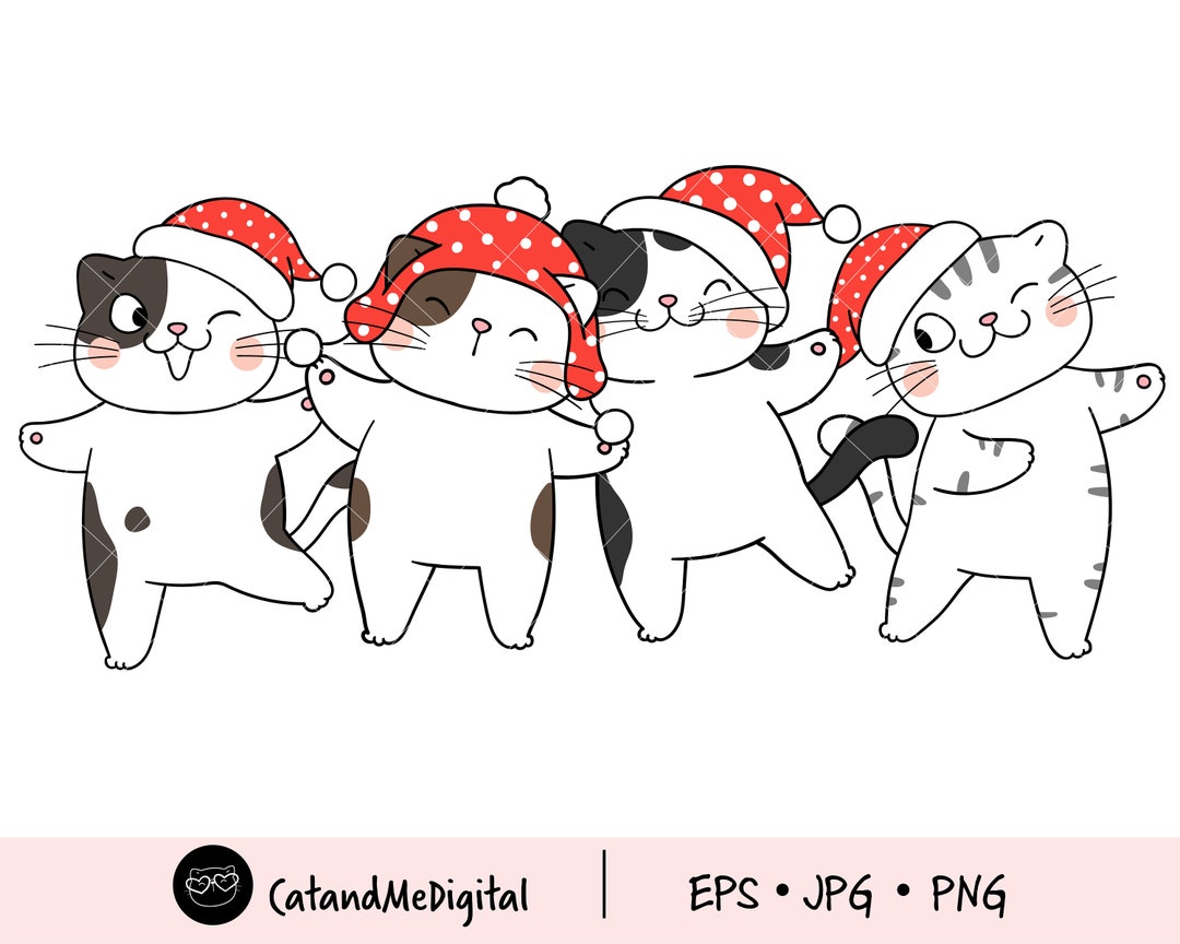 Christmas Funny Cat Clipart Cat Clipart Winter Clipart Funny Cats Png ...