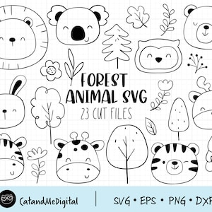 Forest Animal Svg Outline Woodland Svg Forest Clip Art Digital - Etsy