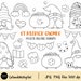 Digital Stamp St Patrick Gnomes Gnome Clipart Gnome Outline Digistamp ...