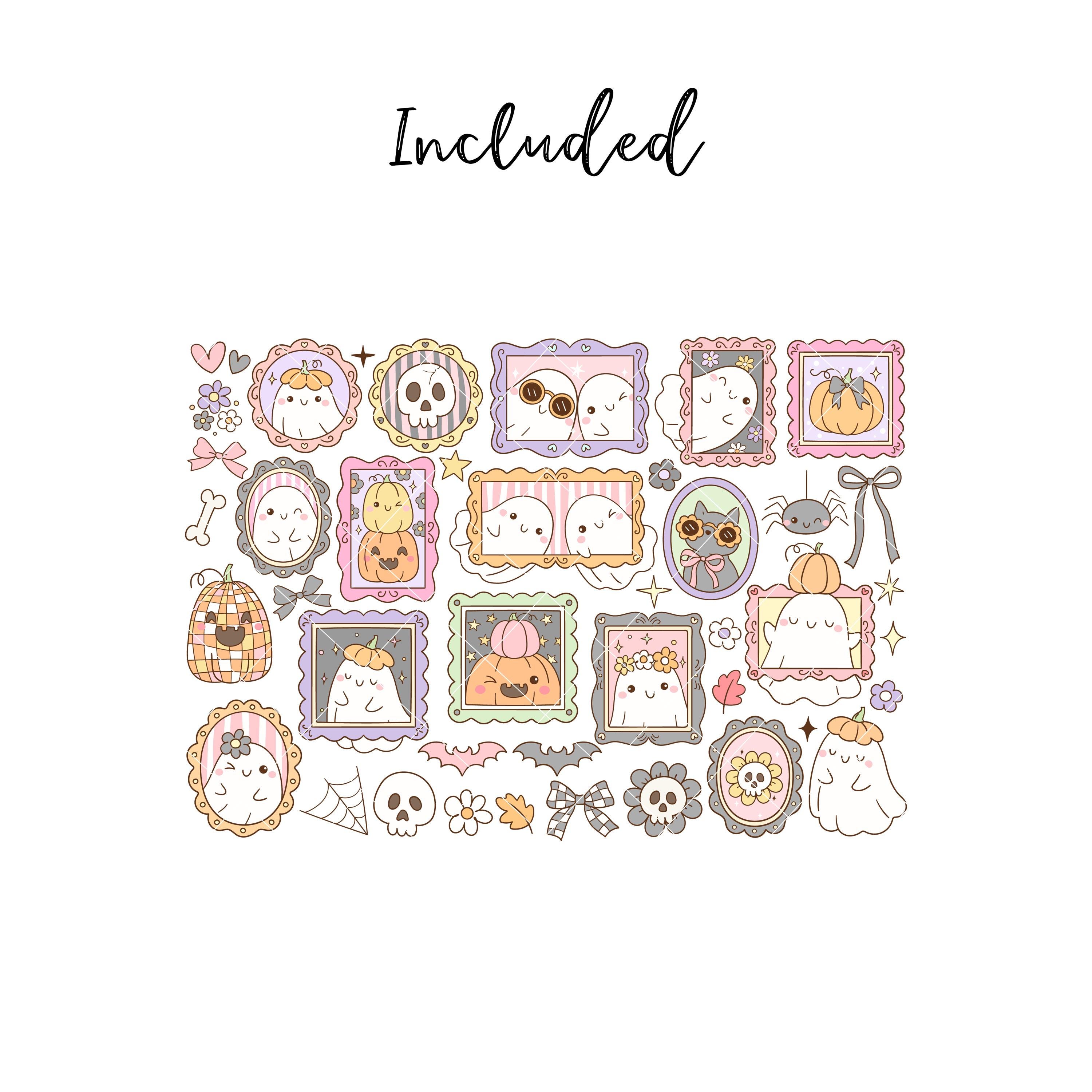 Pastel Ghost Frames Clipart Halloween Clipart Cute Ghost Png Ghost ...
