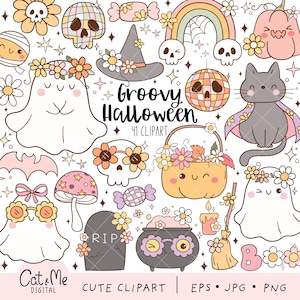 Groovy Halloween Clipart Retro Disco Halloween Png Retro Fall Png ...