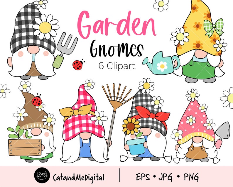Garden Gnome Clipart Spring Gnome Png Nordic Gnome Spring - Etsy