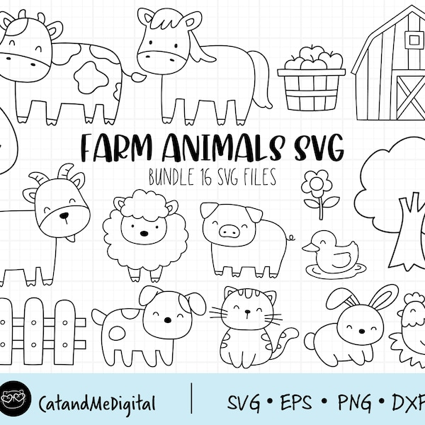 Farm Animal Svg - Etsy