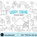 Spring Gnomes Digital Stamps Garden Gnomes Gnome Clipart Flowers ...