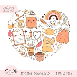 Fall Nurse Life Png Retro Nurse Png Doodle Nurse Autumn Fall Vibes Png ...
