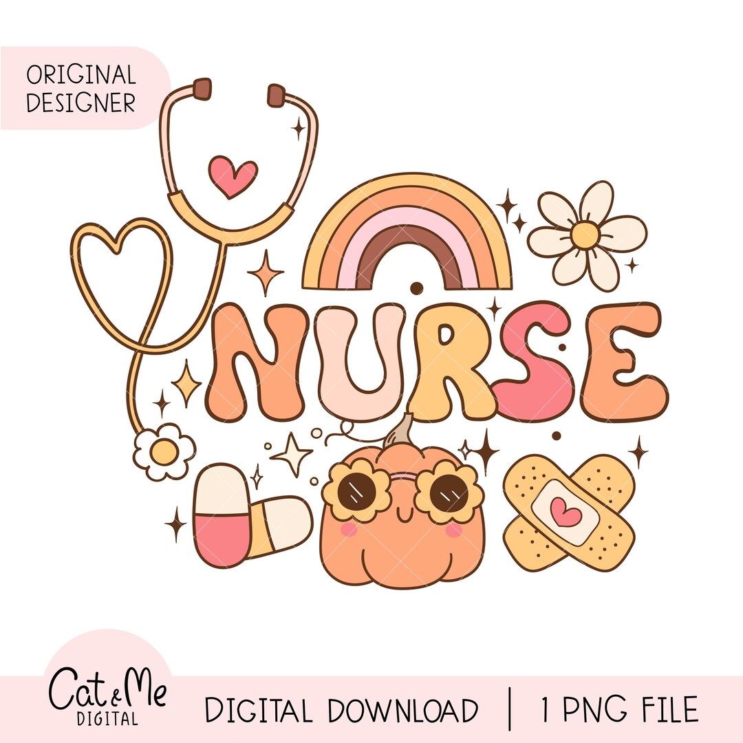 Retro Nurse Fall Png Nurse Life Png Doodle Nurse Autumn Fall Vibes Png ...