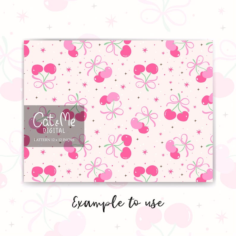 Pink Coquette Cherry Valentine Pattern Retro Cherries Seamless Cherry ...