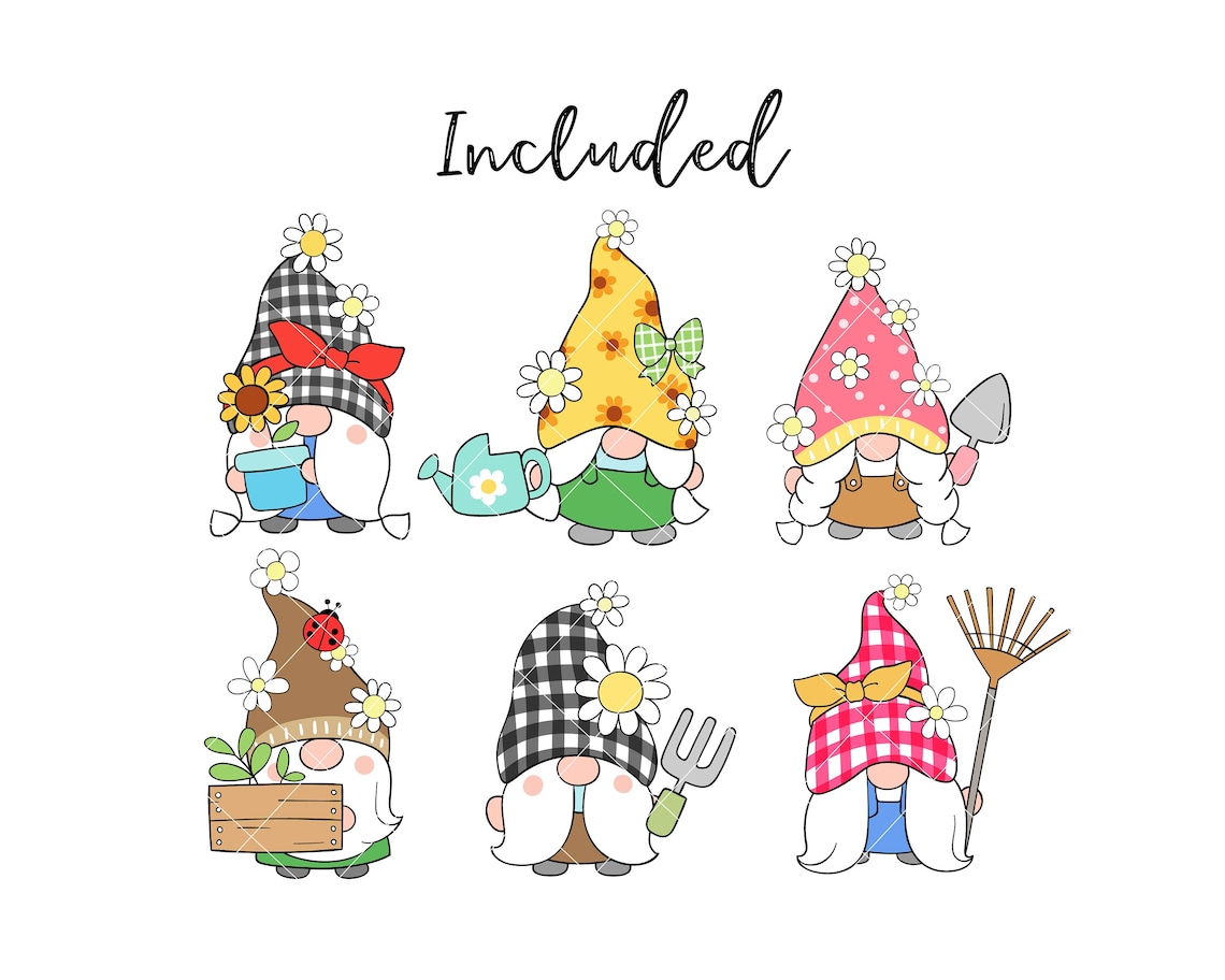 Garden Gnome Clipart Spring Gnome Png Nordic Gnome Spring - Etsy UK