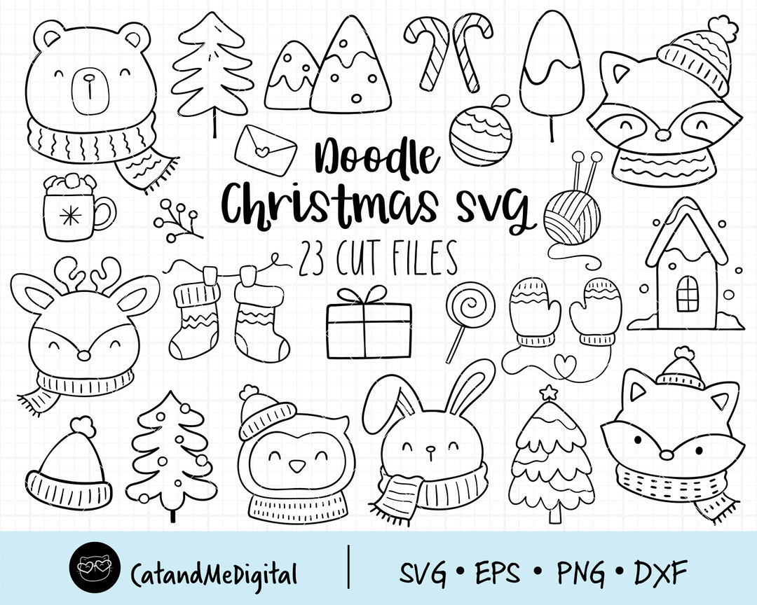 Doodle Christmas Svg Christmas Clipart Christmas Decoration Svg Doodle ...