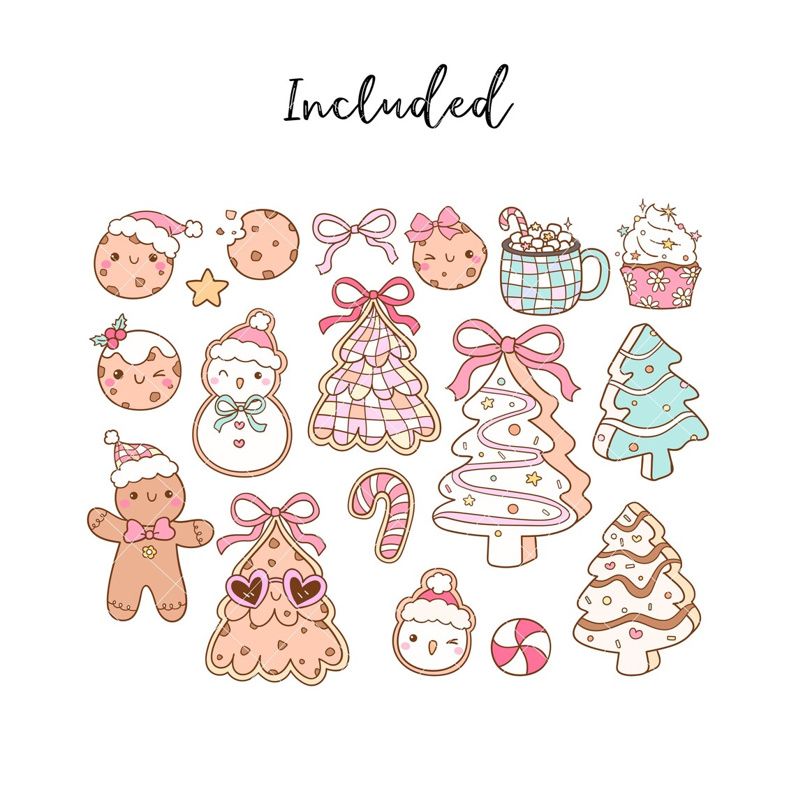 Groovy Christmas Treats Clipart Coquette Christmas Bow Png Pastel ...