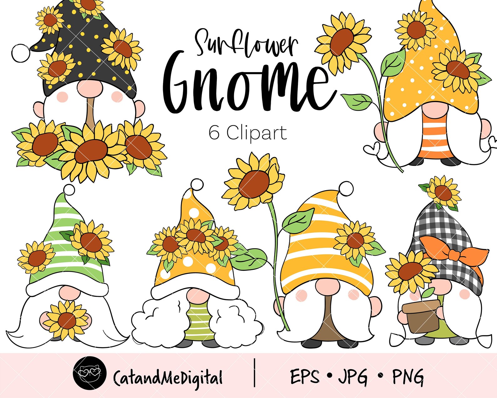 Sunflower Gnome Clipart Png Summer Gnomes Nordic Gnomes Spring Clipart ...
