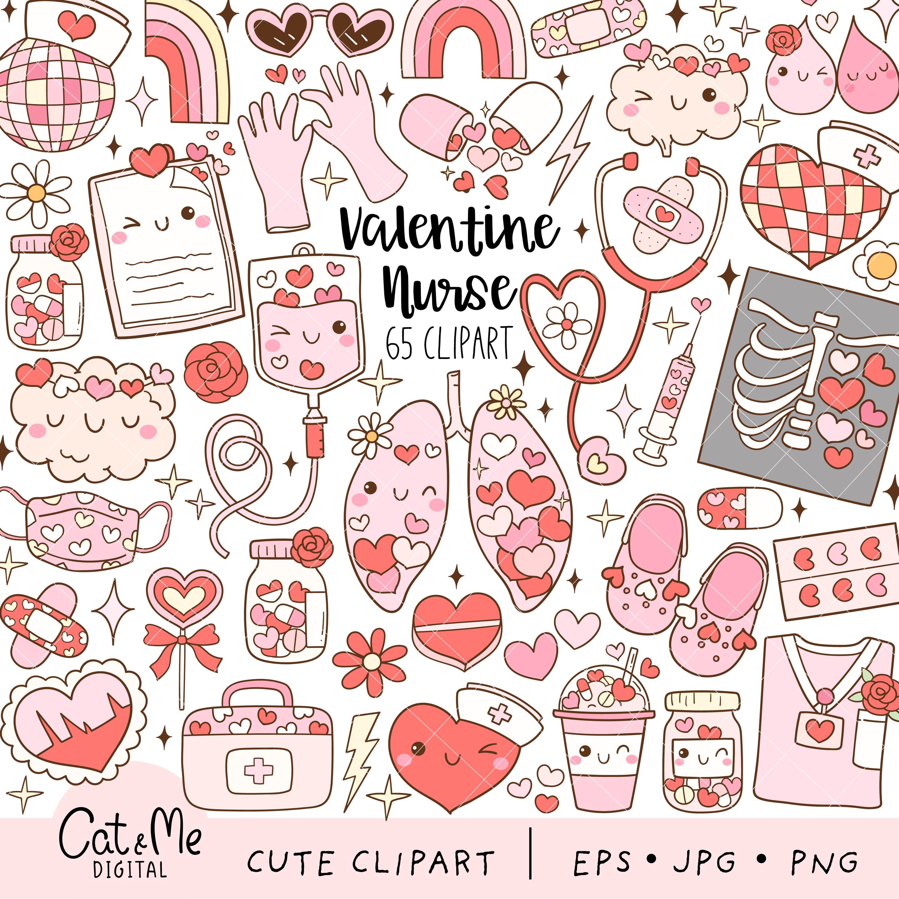 Retro Valentine Nurse Clipart Groovy Valentine Png Nurse Life Png ...