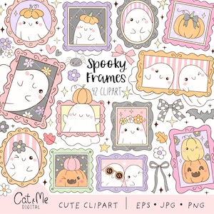 Pastel Ghost Frames Clipart Halloween Clipart Cute Ghost Png Ghost ...