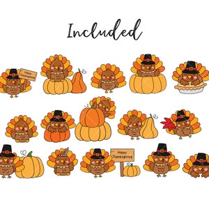 Cute Turkey Clipart Thanksgiving Clipart Autumn Clipart Fall Clipart ...