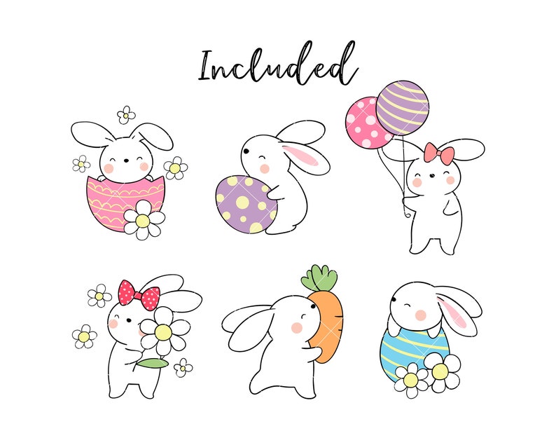 Bunny Easter Clipart Easter Clipart Bunny Clipart Bunny Spring - Etsy