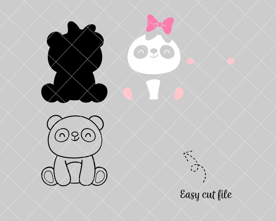 Baby Panda Svg Panda Girl Svg Panda Clipart Panda With Bow | Etsy