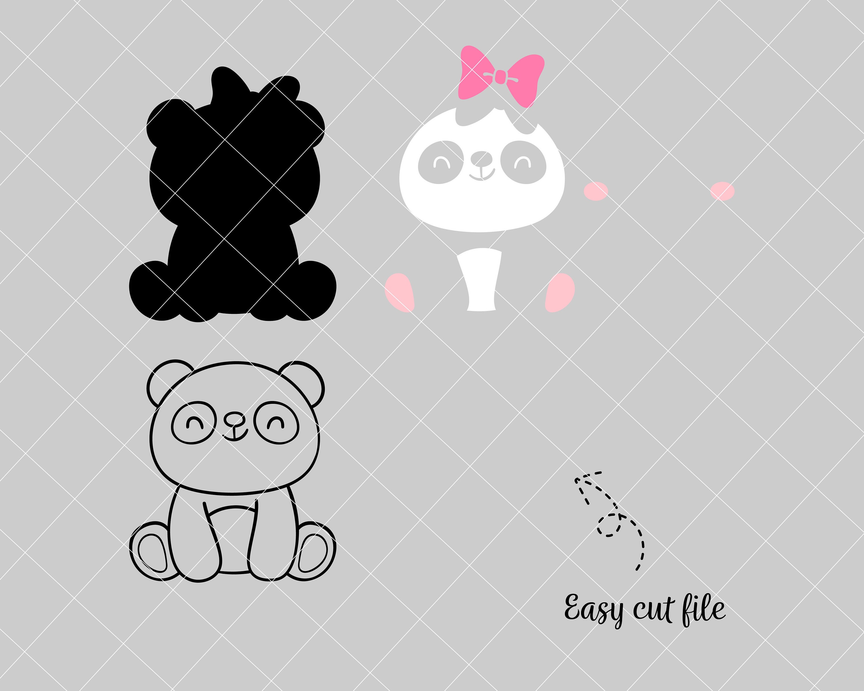 Baby Panda Svg Panda Girl Svg Panda Clipart Panda With Bow | Etsy