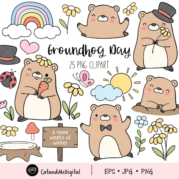 Groundhog Day Clip Art - Etsy