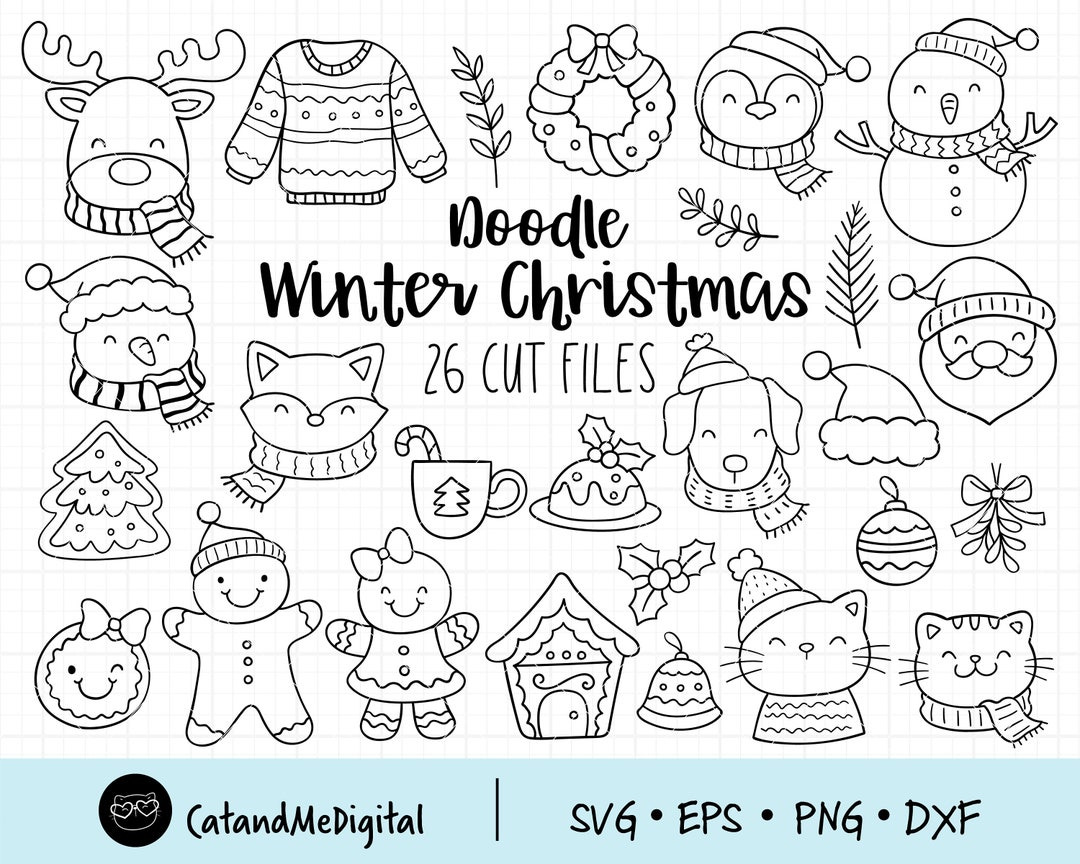 Doodle Winter Svg Christmas Svg Christmas Decoration Svg Doodle Svg ...