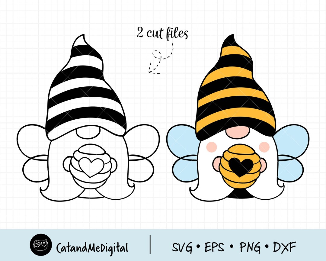 Bee Gnome Svg Honey Svg Spring Svg Summer Clipart Bumble Bee Gnome ...