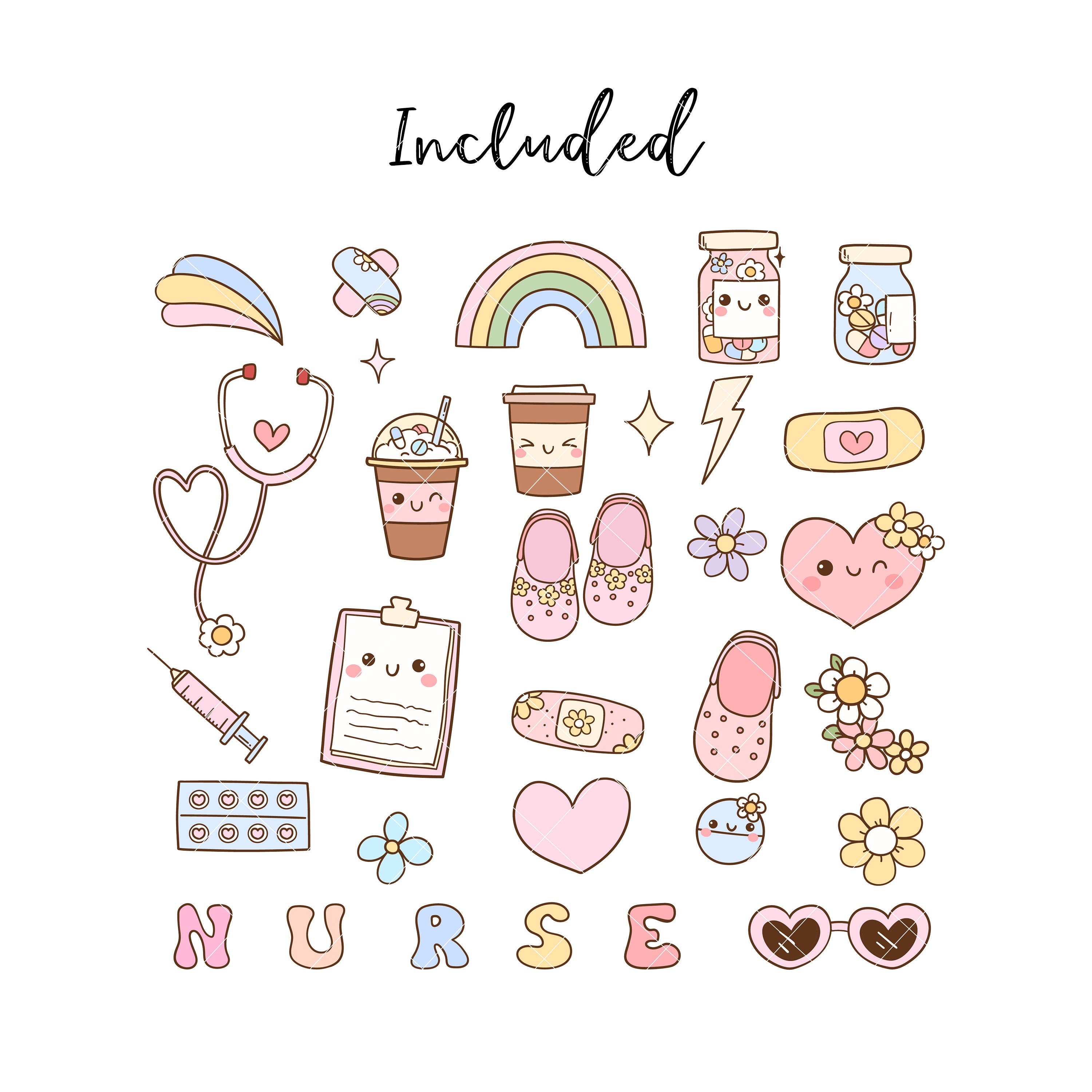 Retro Nurse Life Clipart Pink Nurse Png Medical Clipart Groovy Mental ...