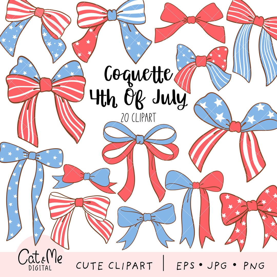 Coquette Bow 4th of July Clipart Ribbon Clipart Cherry Bow Png American ...