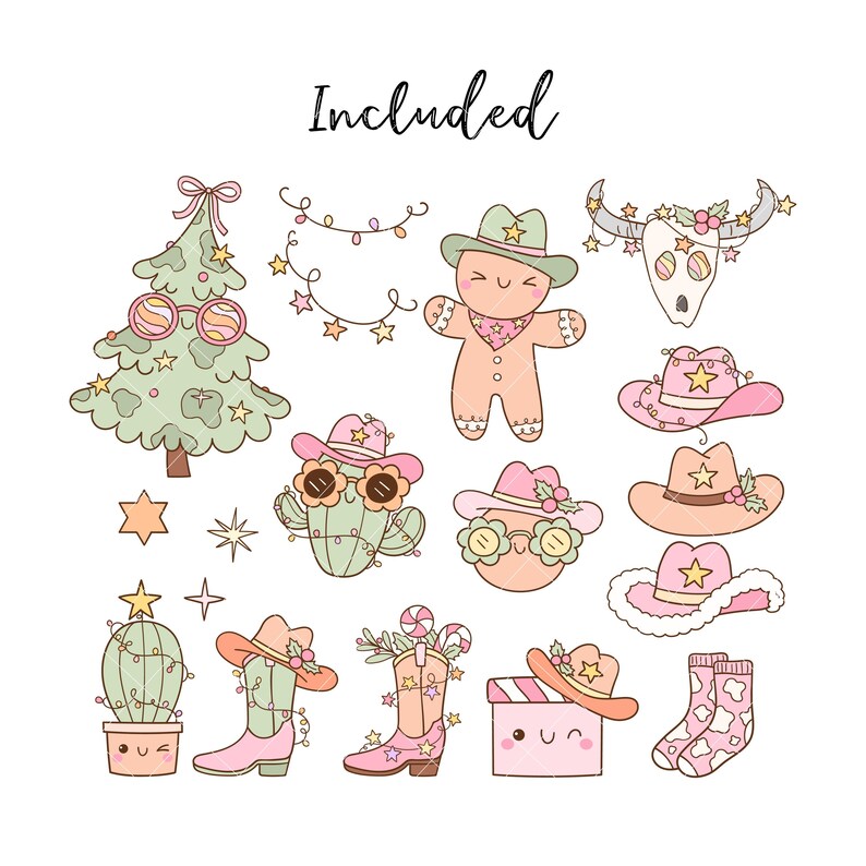 Retro Howdy Christmas Clipart Groovy Cowgirl Christmas Png Western ...