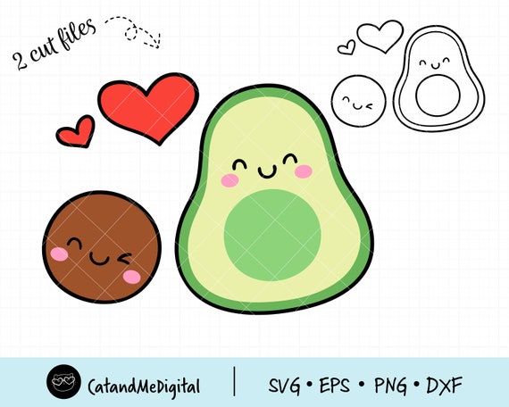 Lindo aguacate svg Aguacate clipart Pareja amor Linda fruta - Etsy México