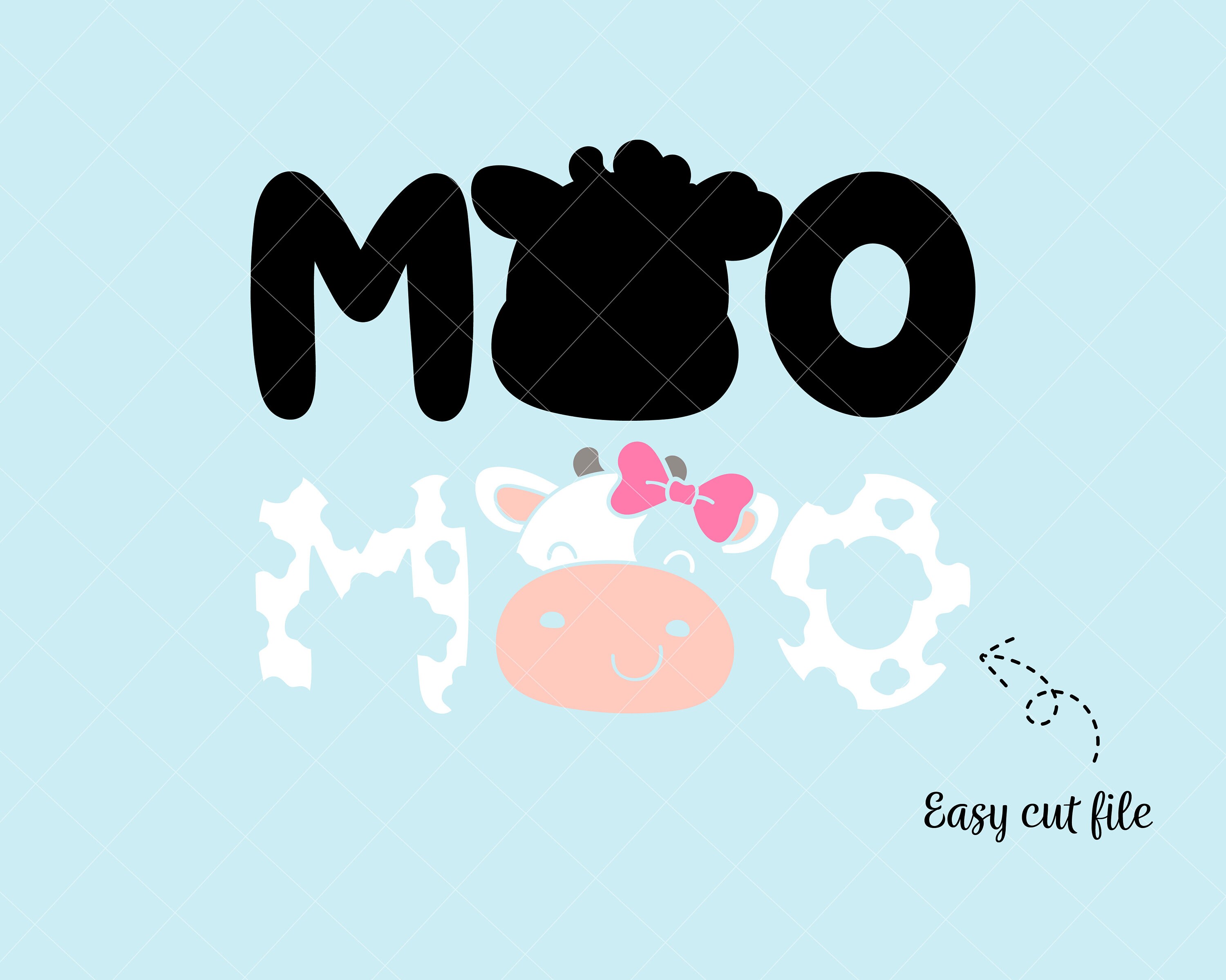 Moo Cow Girl Svg Face Cow Svg Cow Print Svg Cow Birthday Svg - Etsy