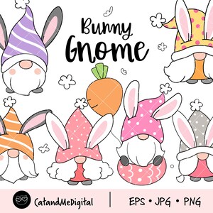 Bunny Gnome Clipart Easter Clipart Spring Gnome Nordic Gnomes Spring ...