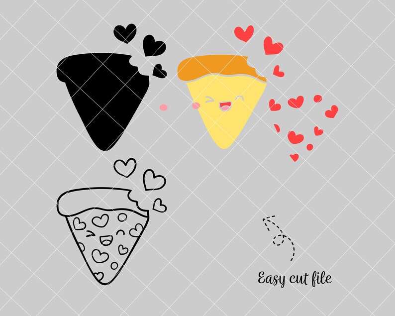 Pizza Valentine Svg Love Bites Svg Pizza With Heart Svg | Etsy