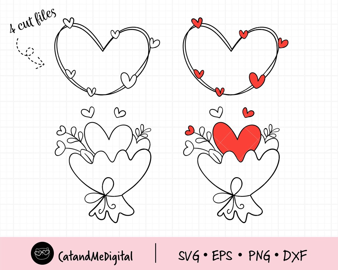 Valentine Svg Love Doodle Cut File Cute Ornaments Valentine Clipart ...