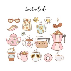 Retro Coffee Lover Clipart Groovy Coffee Png Coffee Cup Png Trendy Iced ...