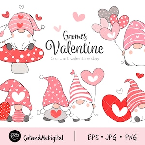 Gnomes Valentine Clipart Valentine Clipart Gnome Clipart Gnome Vector ...