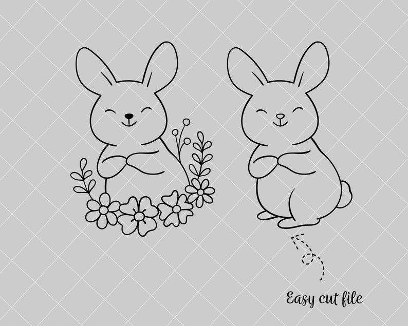 Bunny Flower Svg Easter Svg Rabbit Cut File Animal Face Svg - Etsy