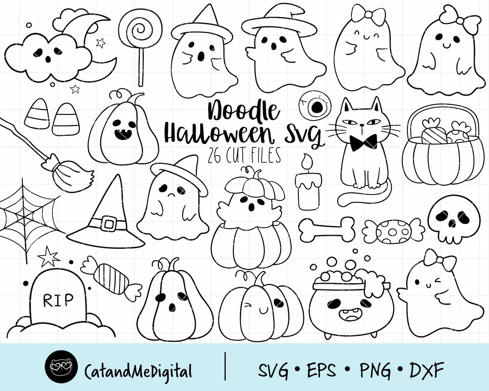 Doodle Halloween Svg Ghost Svg Halloween Svg Ghost Clipart Halloween ...