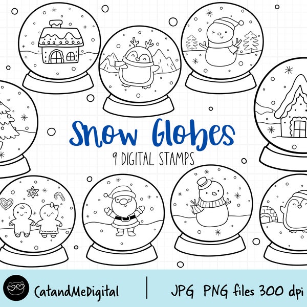 Snow Globes Clipart - Etsy